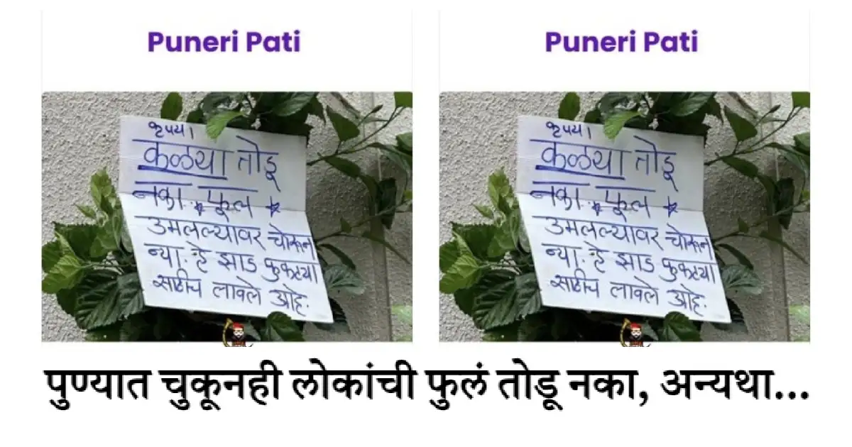 Puneri Patya For Stop People Who Stealing Flowers From Trees Funny ...