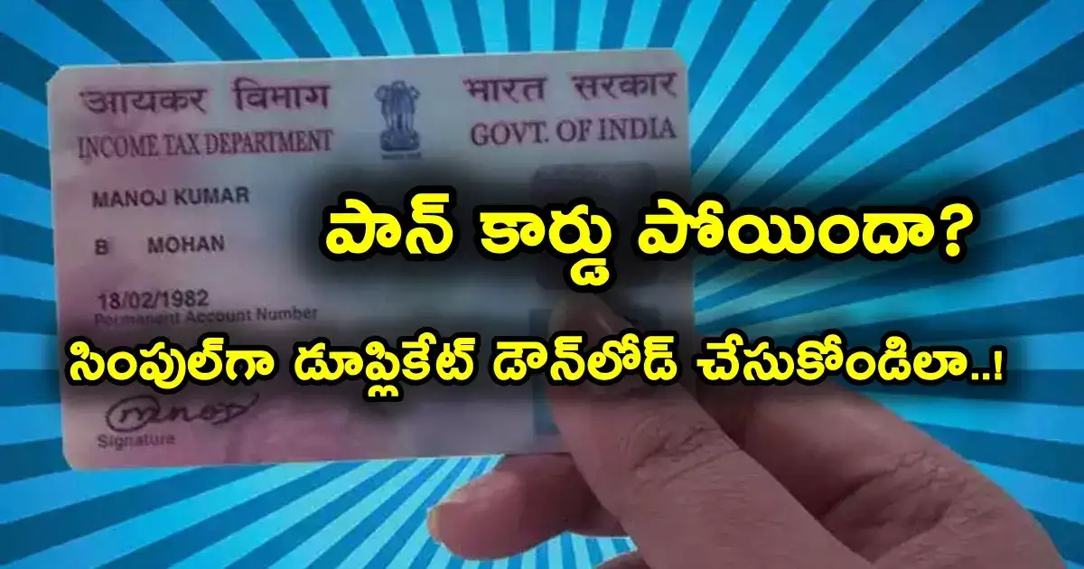 Duplicate Pan Card Online,మీ పాన్ కార్డు పోయిందా.. ఏమైనా అప్‌డేట్ ...