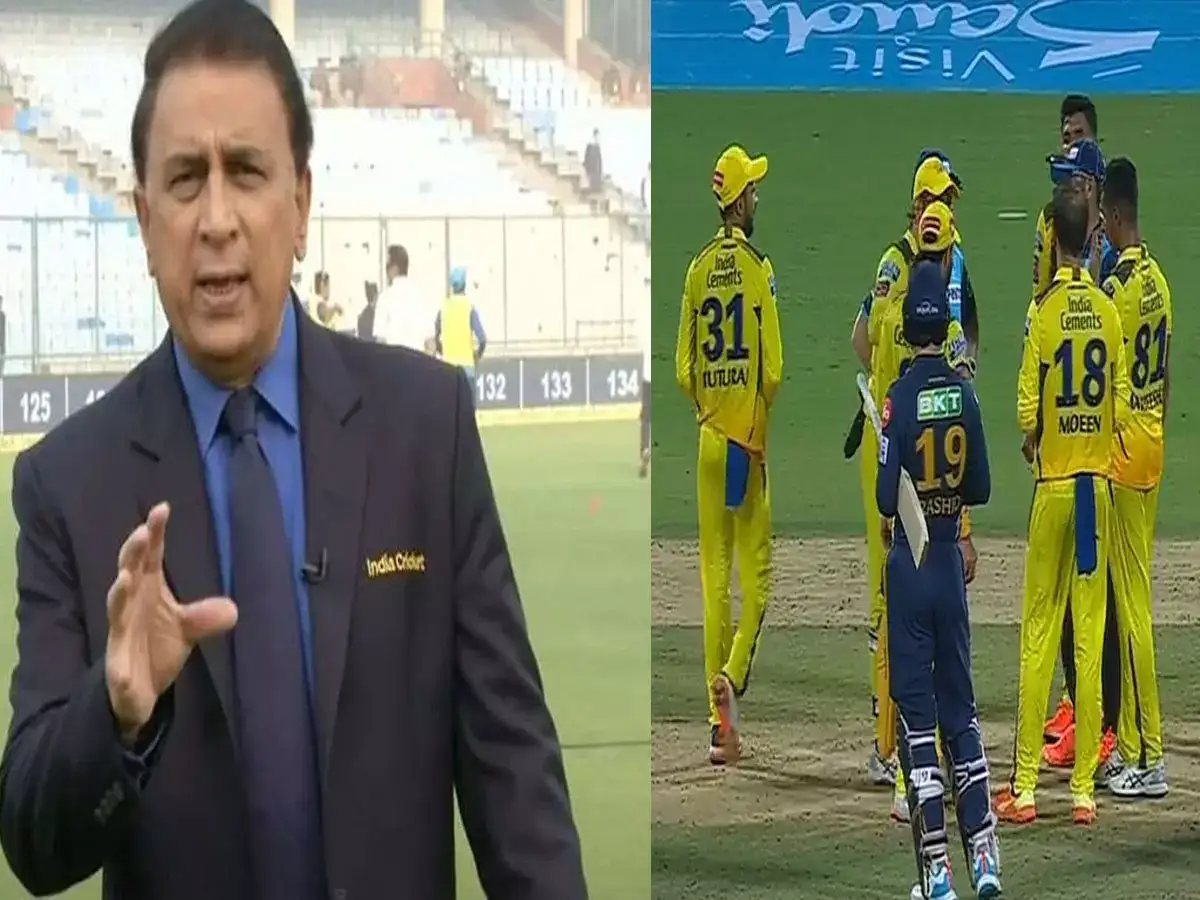sunil gavaskar angry on dhoni umpire controversy in csk vs gt ipl match ...