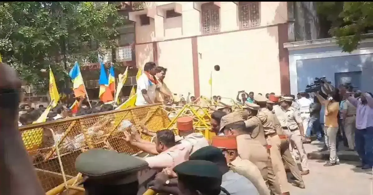 Puducherry Pmk Members And Policemen Clash,பாமகவினருக்கும் ...