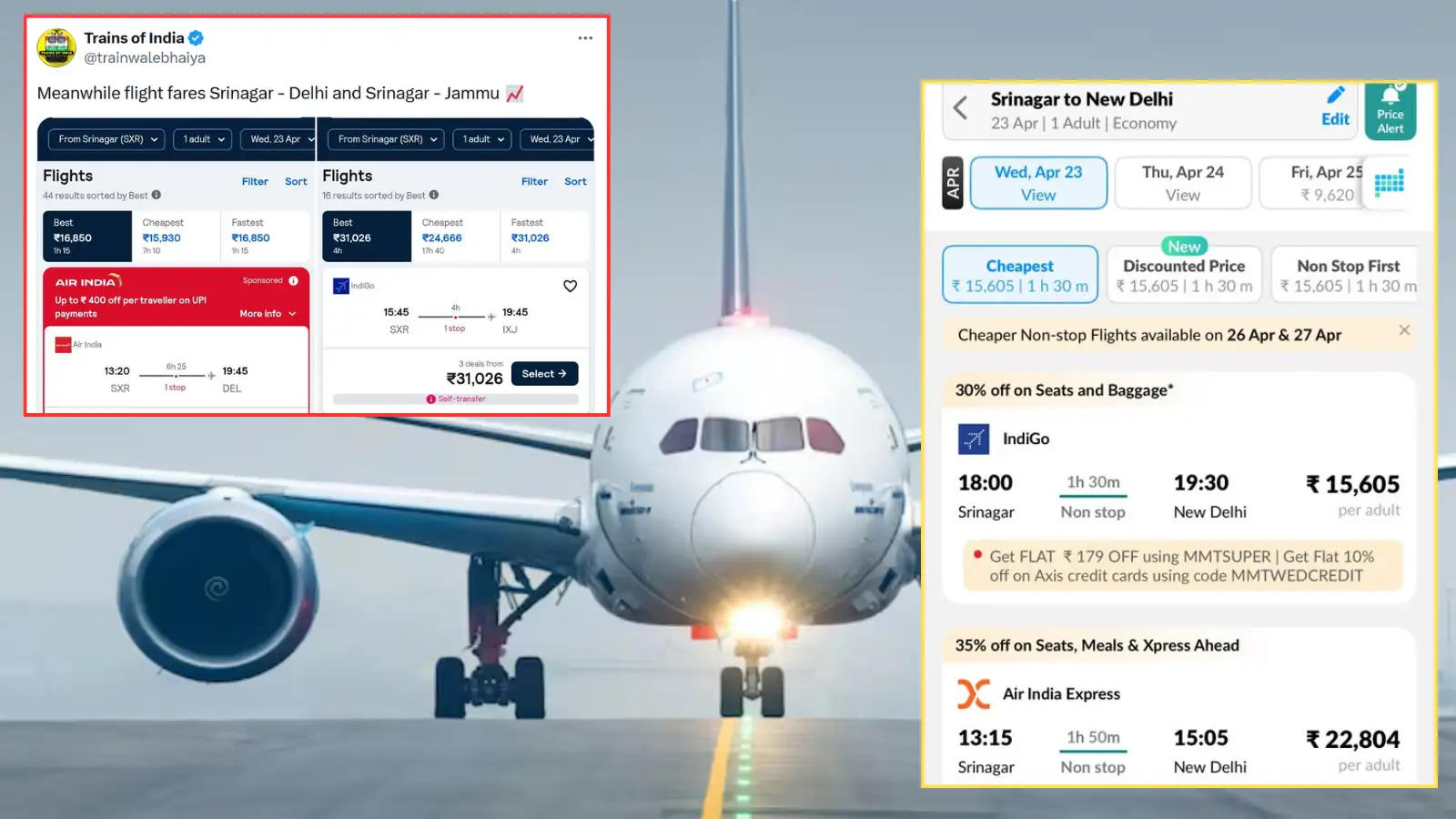 Srinagar To Delhi Flight Price After Pahalgam Attack,'दिन-दहाड़े लूट है ...