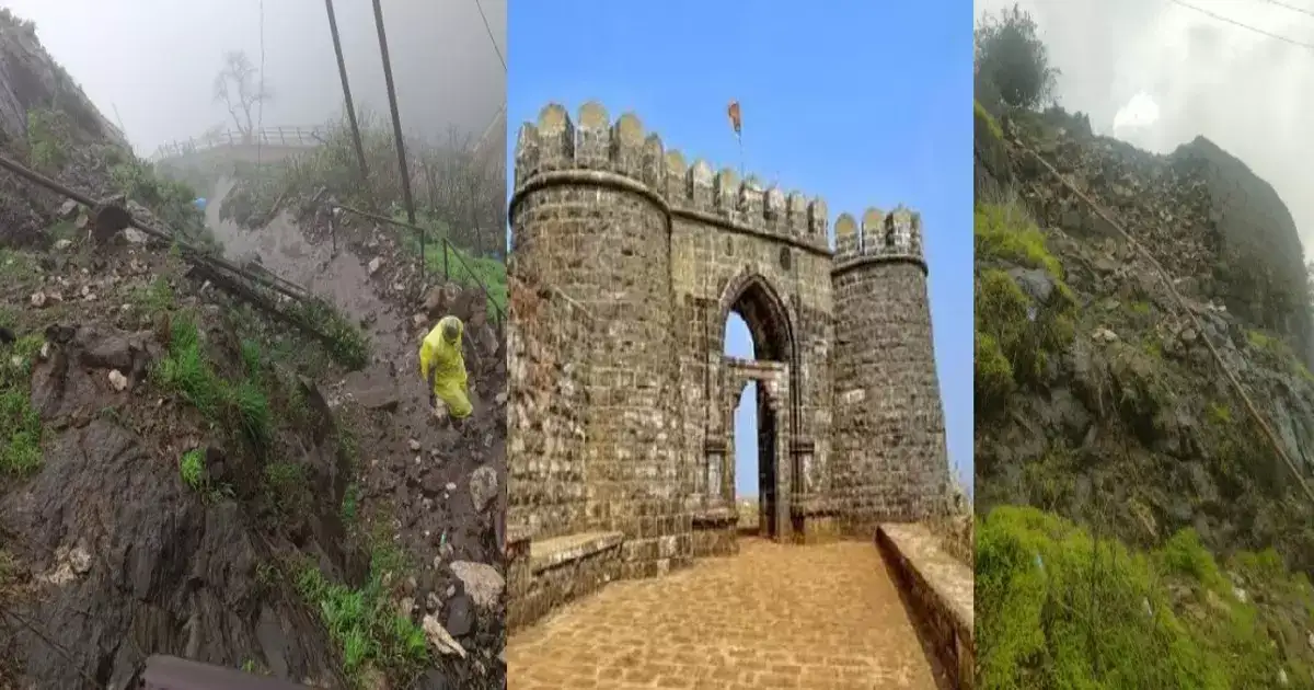 Kolhapur News Vishalgad Fort Buruj Fall Down Due To Heavy Rain ...