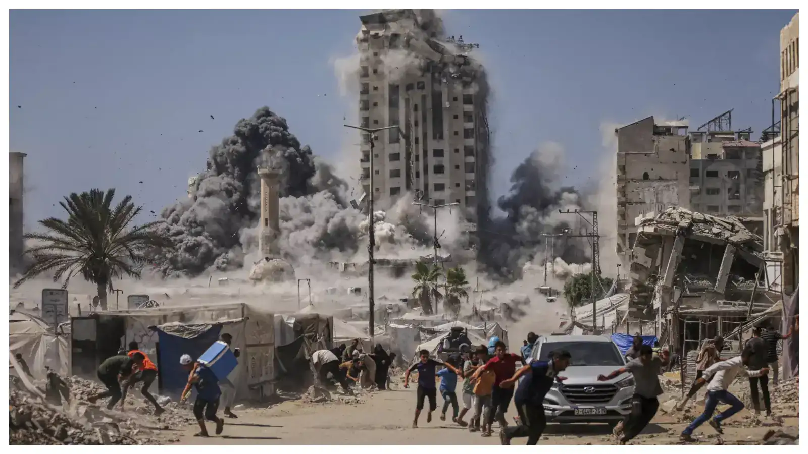 Israel Gaza Tower Attack,इजरायली फाइटर जेट ने गाजा में उड़ा दी 15 ...