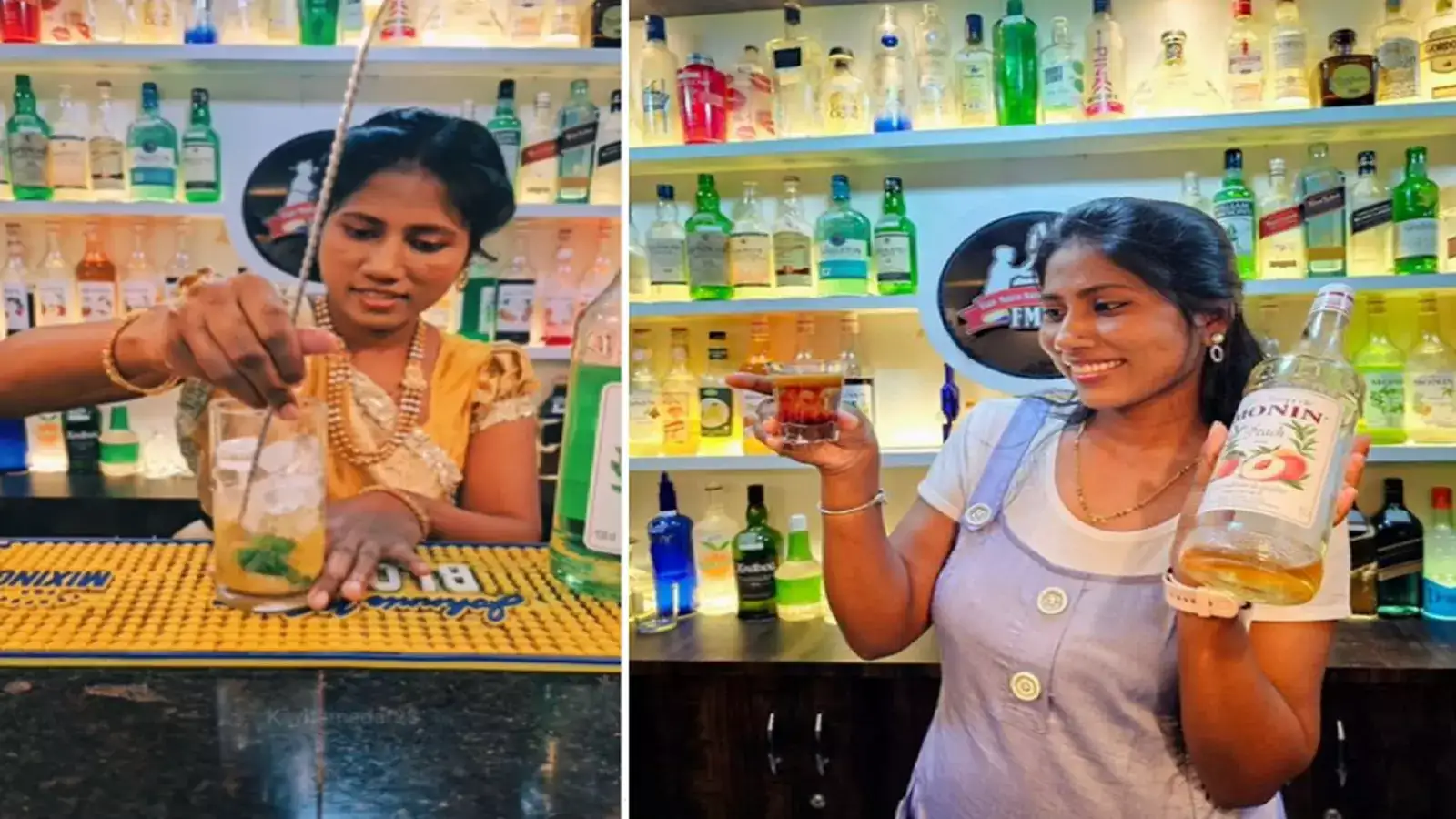 সন্তান কোলে একহাতে বোতল নিয়ে জাগলিং! অজ গ্রামে জন্মেও বিশ্বরেকর্ড গড়লেন মহিলা বারটেন্ডার কবিতা ...