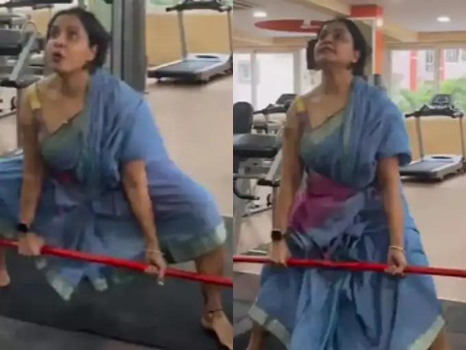 Actress Pragathi Workout Video,చీర నడుంకు బిగించి భారీ వర్కౌట్లు.. ప్రగతి వీడియో వైరల్ - actress ...