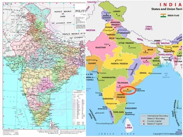 india map with amaravati : అమరావతితో కూడిన ఇండియా మ్యాప్ రిలీజ్ ...