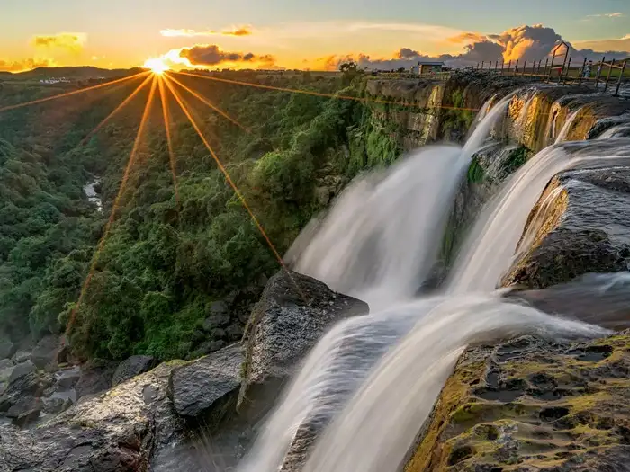 The Dainthlen Waterfalls in Cherrapunji