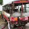 Up Bus Accident,பஞ்சரான பஸ் மீது அசுர வேகத்தில் மோதிய லாரி.. 6 பேர் பலி ...